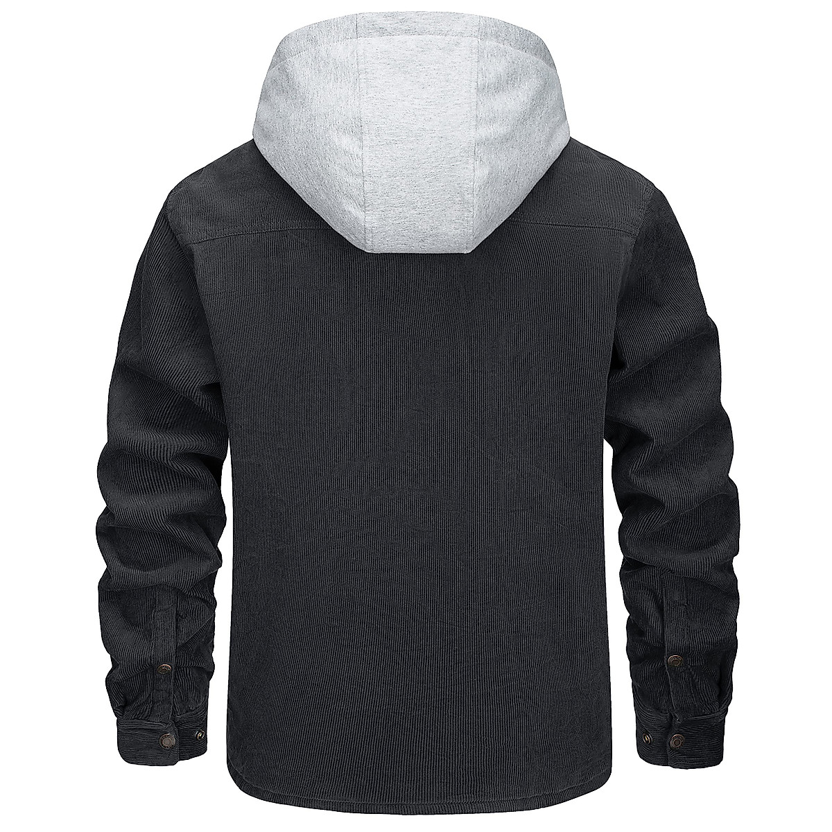 MAGCOMSEN Men's Corduroy Jacket Hoodies Quilted Lined Button-Down Casual Shirt Jackets Cotton Warm Winter Coat 5 Pockets