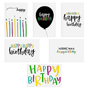 Best Paper Greetings 120 Pack Assorted Birthday and Anniversary Cards with Envelopes for Employees, Birthdays, Milestone Wedding Anniversaries, Blank Design (12 Designs, 4 x 6 Inches)