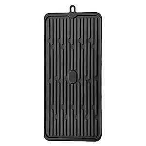 DEPILA GIZTAT，Under Sink mat Silicone Drying Mat for Kitchen Counter Silicone Sink Mats Silicon Dish Dry Mat Heat Resistant Kitchen Mat soap Box (Color : Black)