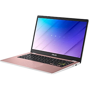 ASUS 2022 E410 14" Thin Light Business Student Laptop Computer, Intel Celeron N4020 Processor, 12Hours Battery, Webcam, Zoom Meeting, Win11 + 1 Year Office 365, Rose Gold (584GB Storage)