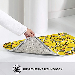 Jbofyee Cute Rubber Ducky Area Rug Non-Slip Soft Microfiber Washable Inside Floor Mats Yellow Cartoon Ducks Throw Rugs Carpet for Living Room Bedroom Office Dorm Home Decor, 36x24 Mat