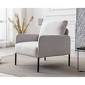 Kmax Fabric Single Sofa Couch Modern Accent Chair for Living Room Small Space, Apartment, Bedroom, Dorm, Office - Beige