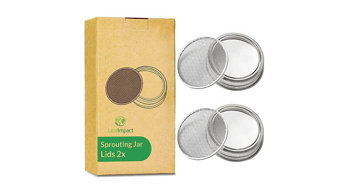 2 Pack Seed Sprouting Jar Lids for Mason Jars | Grow Fresh Sprouts at Home