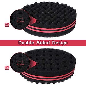 2 Pieces Afro Twist Hair Comb with Twist Wave Barber Tool Twist Brush Curl Comb Twist Hair Sponge Twist Wave Curl Brush Comb Twist Hair Coils Comb for Natural Hair (Black)