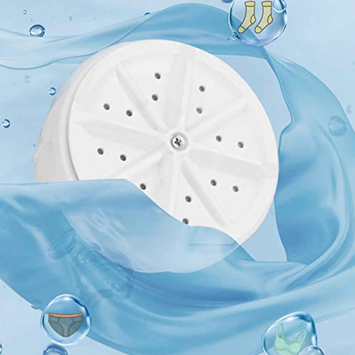 Mini Washing Machine, Portable USB Washer, 3 In1 Dishwashers Waves Convenient for Travel Home Business, White