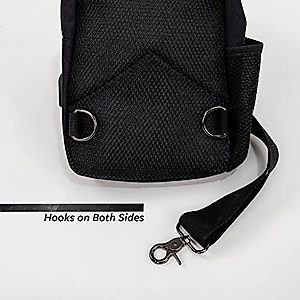 Volana Small Crossbody Backpack Sling bag for Men and Women (Black), lightweight Shoulder bag travel hiking Chest bag daypack