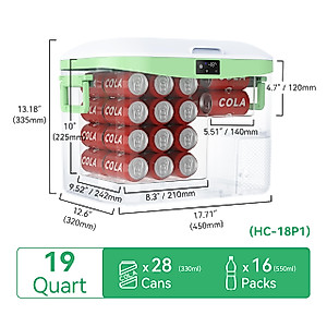 Megiu Car Fridge Portable 12V Refrigerator 19 Quart (18 Liter) 12 Volt Freezer Compressor Cooler 12V/24V DC 110～240 V AC for Truck Van RV Camper SUV and Home Use -18℃~+15℃