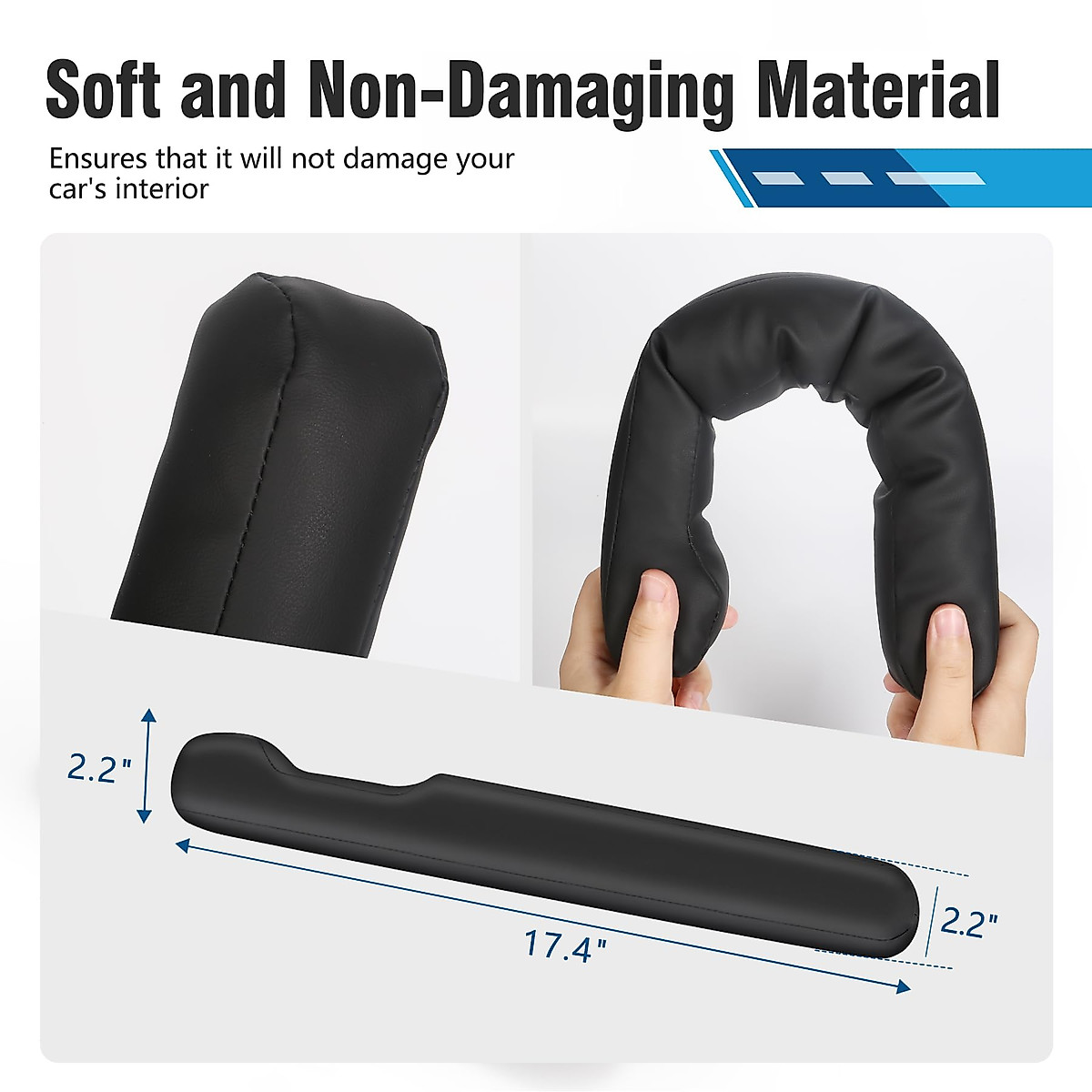 VAWIT Leather Car Seat Gap Filler Universal Fit Organizer for Most Cars Trucks SUVs Stop Things from Dropping, Pack of 2, Black