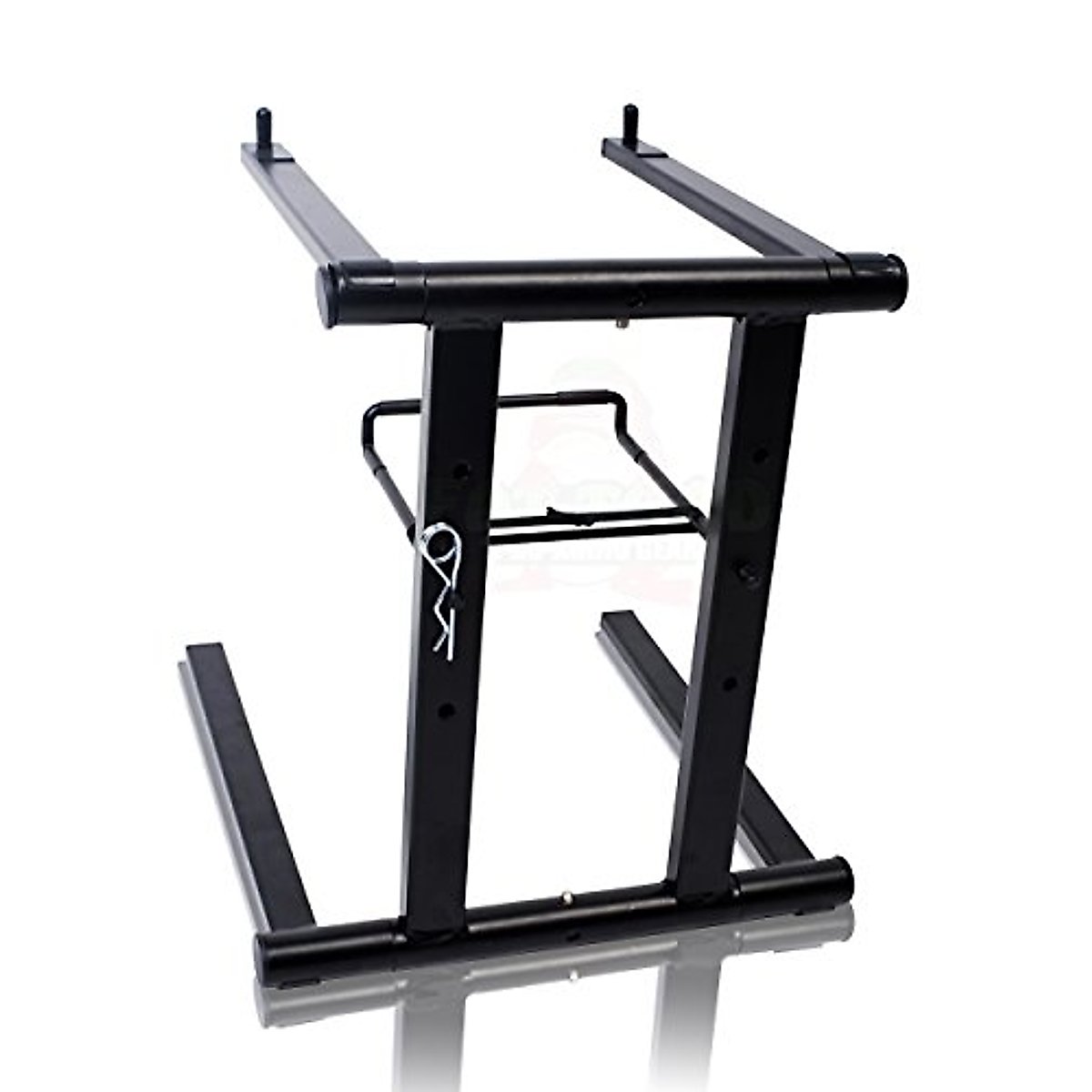 Folding DJ Laptop Stand with Sub-tray Shelf by FAT TOAD | Pro Audio Computer Table Top Rack Stand Mount for iPads, Mixer Controller & Tablets | Portable PC Gear Clamp Holder | Stage Booth, Home Office