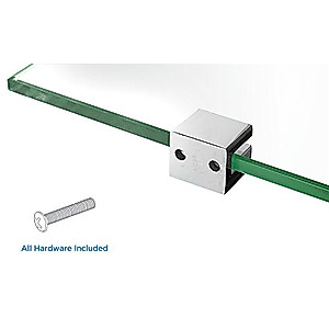 Mount-It! Corner Glass Shelf for Bathroom, Shower, Bedroom and Closets, Wall Mounted 8mm Thick Tempered Glass, 9.75 Inch