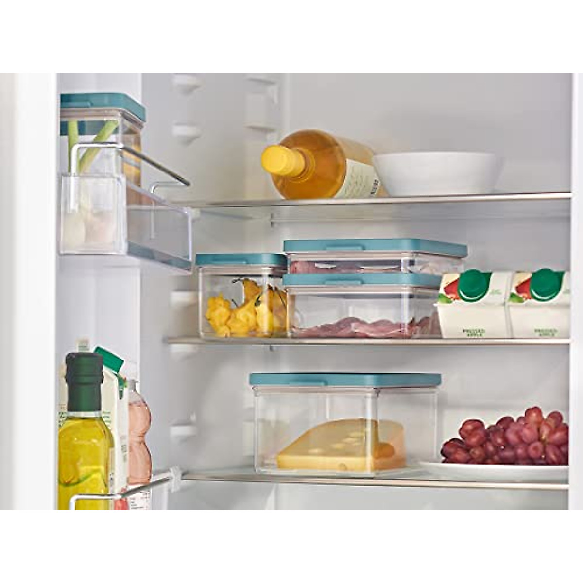 MEPAL, Omnia Food Storage Boxes with Lid for Salami, Cold Cuts, Turkey, Bologna, Deli and Luncheon Meat, BPA Free, Nordic White, 3 X 500ml | 17oz, 1 Set