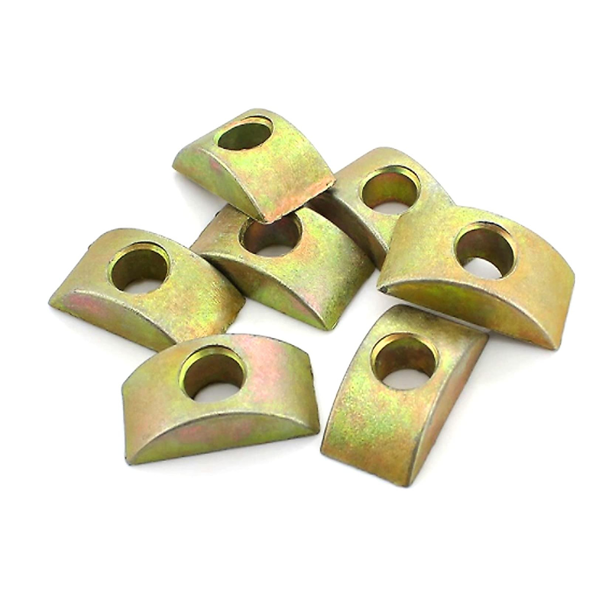 8mm（1/4Inch） Hole Alloy Half Moon Nut Furniture Half Moon Washer for Wood Desks,Tables,Beds,Stairs,50pcs