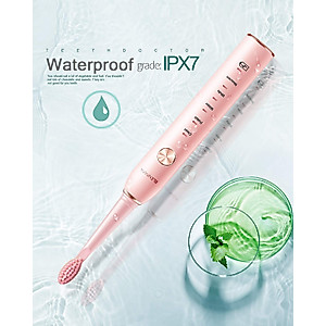 Blenpapa Sonicare Electric Toothbrush for Adults, Smart Cleaning and Whitening, 5 Modes Selection 38000VPM Rechargeable, with Dupant Brush Heads Suitable for Travel, 1 Count, Pink