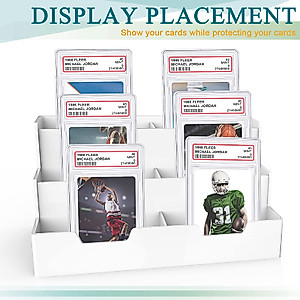 Trading Cards Protector Case Acrylic Clear Baseball Card Holders with Label Position Hard Card Sleeves Small Sturdy Storage Box for Card Standard Collector Sport Game Grade Card Case (6 Pieces)