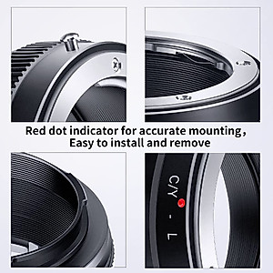 K&F Concept Lens Mount Adapter C/Y-L Manual Focus Compatible with Contax/Yashica (C/Y) Lens to L Mount Camera Body