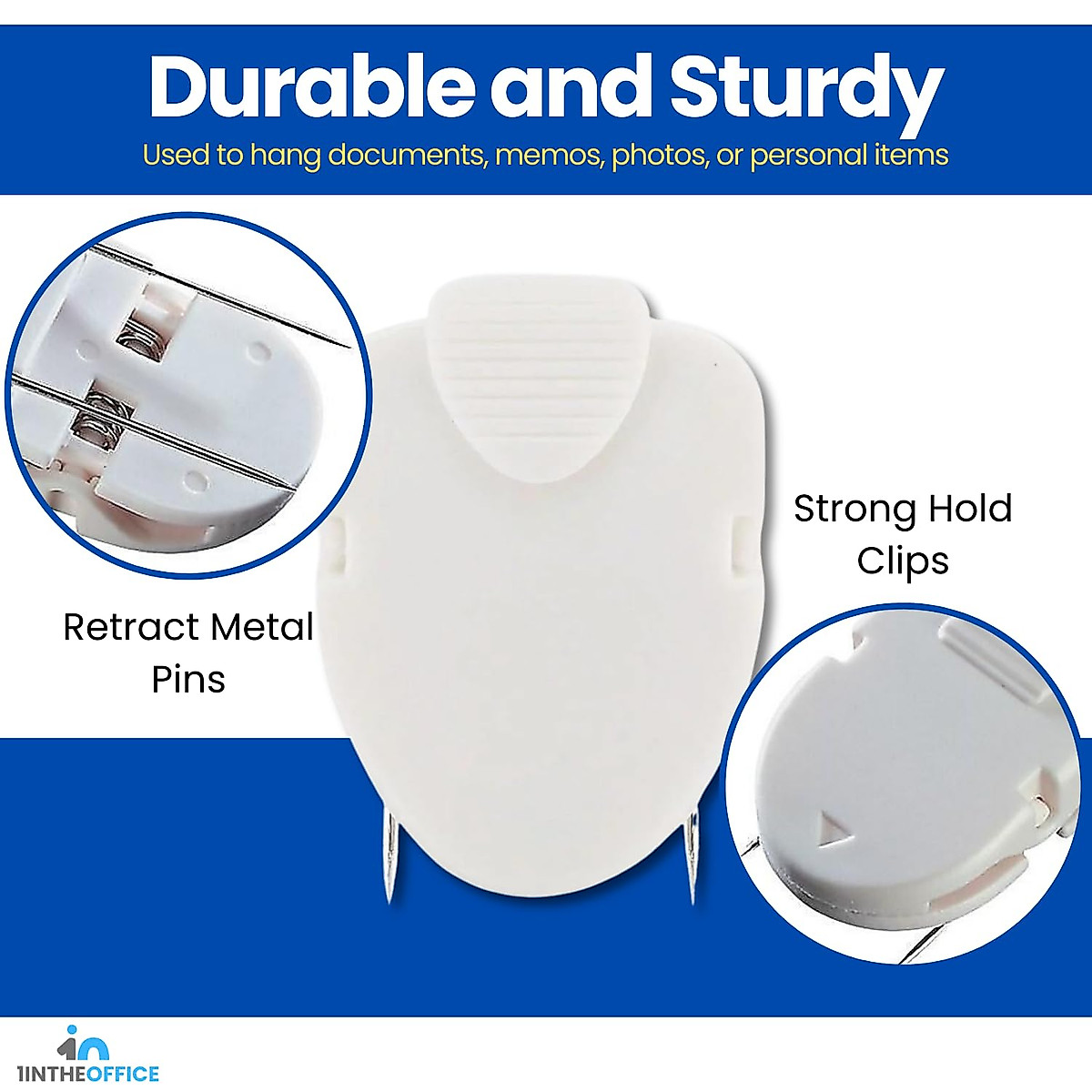 1InTheOffice Cubicle Clips, Cubicle Clips for Fabric Walls, Cubicle Wall Clips, White, 20 Pack