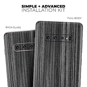 DesignSkinz Dark Ebony Woodgrain 2 Protective Vinyl Decal Wrap Skin Cover Compatible with The Samsung Galaxy S20 (Screen Trim & Back Glass Skin)