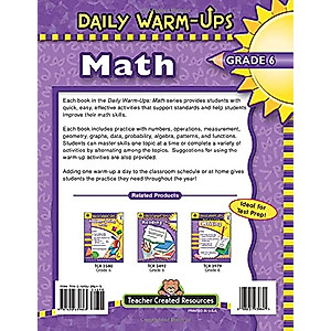 Daily Warm-Ups: Math, Grade 6: Math, Grade 6
