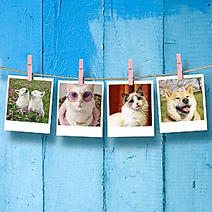 KIMOBER 1.77Inch Wooden Clothespins,Pink Craft Wood Clothes Pins Pegs Clips for Hanging Photos,Paper Crafts,100PCS