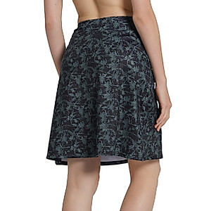 Women Skorts Knee Length Skirts Causal Skorts Skirts with Pockets Golf Skirt Plus Size Skorts Longer Length Tennis Skirt Leaf M