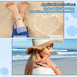 Bonuci Turtle Bracelet 4 Pieces Sea Turtle Beads Ocean Bracelets Natural Stone Turquoise Stretch Bracelet Turtle Bracelet Gifts for Women Men