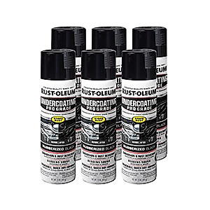 Rust-Oleum 248656 Professional Grade Undercoating Spray, 15 Ounce (Pack of 6), Black, 90 Ounce & 248903 12-Ounce 2000 Degree, Flat Black Automotive High Heat Spray Paint, 12 Ounce (Pack of 1)