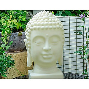 zenggp Buddha Head Solar Garden Lights Up Warm Light Zen Garden Buddha Patio Outdoor Decor Lighting