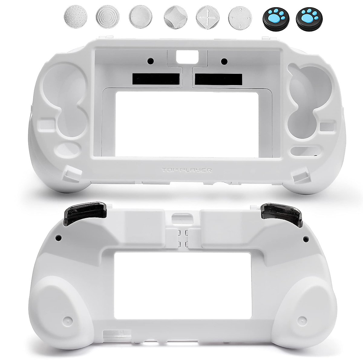 CHENLAN L2 R2 Trigger Hand Grip Shell Controller Protective Case for Playstation PS Vita 1000 （White）