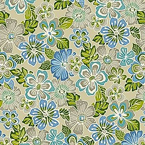 Stitch & Sparkle 100% Cotton Duck 45" Width Pop Flower Print Azure Color Sewing Fabric by The Yard D032G0701