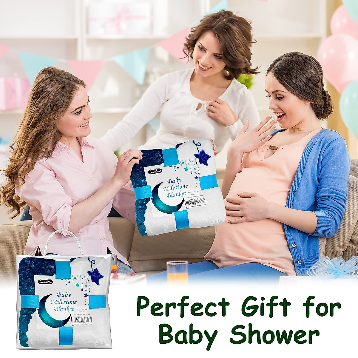 Baby Monthly Milestone Blanket Boy- Extra Soft, Large (60"X40") Thick Fleece - Baby Growth Chart Blanket - Baby Age Blanket - Baby Month Blanket boys- Nursery Decor for newborns - Includes Photo Album