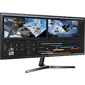 SAMSUNG 2021 34" Class Ultrawide Monitor Flat 3 for Business and Student, 21:9 Wide Screen, 3440 x 1,440 Ultra WQHD, 4ms Response Time, 75Hz Refresh Rate, PBP and PIP w/Ghost Manta Accessories