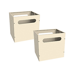 ClosetMaid 5437 Collapsible Mini Storage Bin with Two Handles, 2-Pack, Gray Wicker, Natural Linen, 2 Count