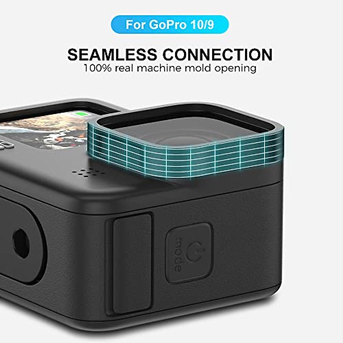 ParaPace Lens Replacement for GoPro Hero 11/Hero 10/Hero 9 Black,UV Protective Glass Cover Action Camera Accessories Kits(Black)