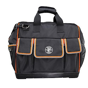 Klein Tools 55469 Tradesman Pro Wide-Open Tool Bag Made of 1680 Ballistic Weave with Molded Bottom and Detachable Shoulder Strap