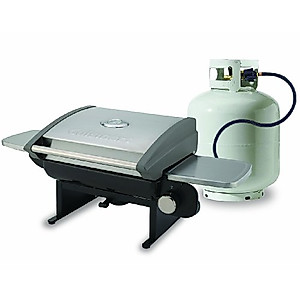 Cuisinart CPO-600 Portable Outdoor Pizza Oven & QG-012B LP Adapter Hose, 4 feet, Black