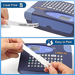XR-9WE Replace for Casio Label It Tape 9mm 3/8'' XR-9WE XR9WE XR-9WE2S Black on White Tape Cassette Comaptible Casio EZ Label Printer KL-750 KL-60 KL-100 KL-120 KL-430 KL-780 KL-7200, 3-Pack