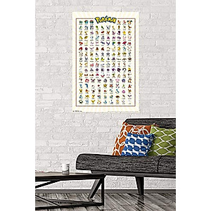 Trends International Pokémon - Kanto Grid Wall Poster, 22.375" x 34", Unframed Version