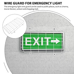 ULTECHNOVO Wire Guard for Emergency Light, Exit Sign Damage Stopper Metal Wire Guard Exit Sign Damage Cage Exit Light Protective Cover for Exit Sign or Emergency Light