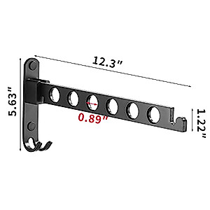 JOOM Laundry Drying Rack Clothing Foldable - Wall Mount Clothes Drying Racks - Clothes Hanger Folding Holder - Black