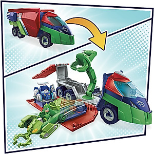 PJ Masks Toys PJ Launching Seeker Car Playset with Sounds, 2-in-1 Vehicle and Car Launcher, Preschool Toys for 3 Year Old Boys and Girls and Up