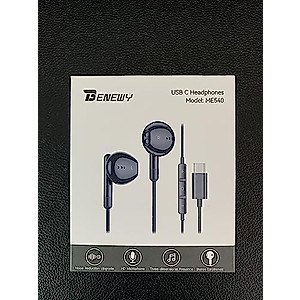 USB C Headphones for iPhone 16 15 Pro Max Plus iPad Pro USB C Earphones with Microphone Volume Control USB C Wired Earbuds USB Type C Earphone for Google Pixel 8 7 6A 5 Samsung S24 S23 S22 S21 S20 A55