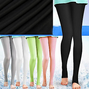 Sun Protection Golf Pants Cool Ice Silk Stocking Sport Leggings-Black