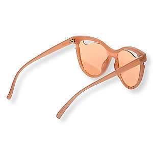 EVEE Trendy Designer Oversize Retro Cat Eye Sunglasses with Reflective Mirror Lens (Mia)