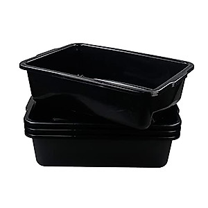 Pekky 32L Large Commercial Bus Box, Wash Basin Tub, Black, 4 Pack