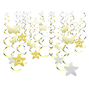 36 pcs 3D Butterfly Party Ornament, 3 Sizes 3 Styles, Hanging Swirls Party Supplies for Party Wedding Birthday Nursery Baby Shower Girls Bedroom DIY Gifts Decoration Supplies.…