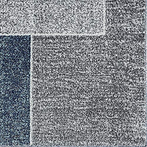 LUXE WEAVERS Lagos Collection Blue 8x10 Art Deco Area Rug, Anti Shedding Modern Color Block Geometric Rugs