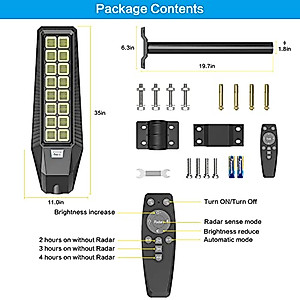 AKOFUN 2 Pack 1600W Solar Street Lights Outdoor 90000 Lumens Dusk to Dawn Street Lights Solar Powered Motion Sensor Waterproof IP66 6000K Solar Light for Yard, Garage, Garden