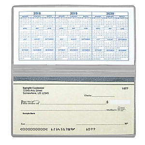 Grey Vinyl Checkbook Cover, Top Tear Personal Vinyl Checkbook Cover