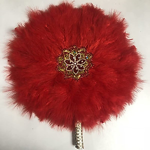 Custom Feather Fans for Wedding Luxurious Dance Fans Bride Hand Held Photo Props DIY Handmade Vintage Fans Party Favors