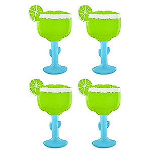 O2COOL Bocaclips - Beach Towel Clips for Beach Chairs, Patio and Pool Accessories Clothes Pins or Bag Clips - (Margarita) 4 Clips